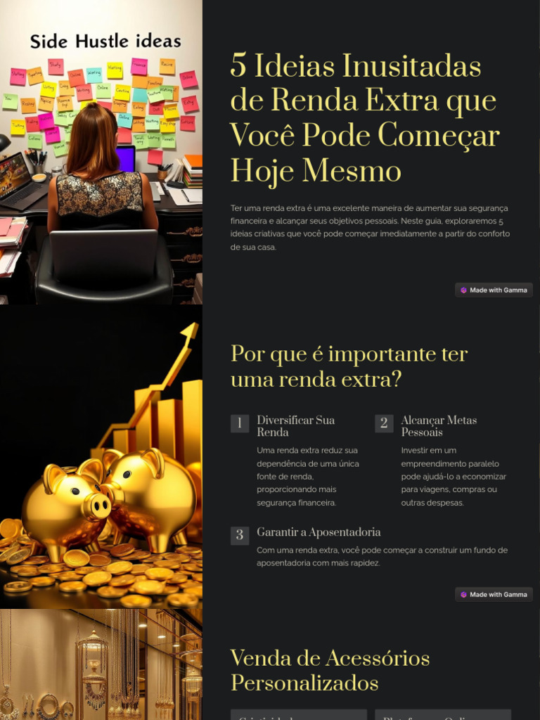 5 Ideias Inusitadas de Renda Extra Que Voce Pode Comecar Hoje Mesmo | PDF