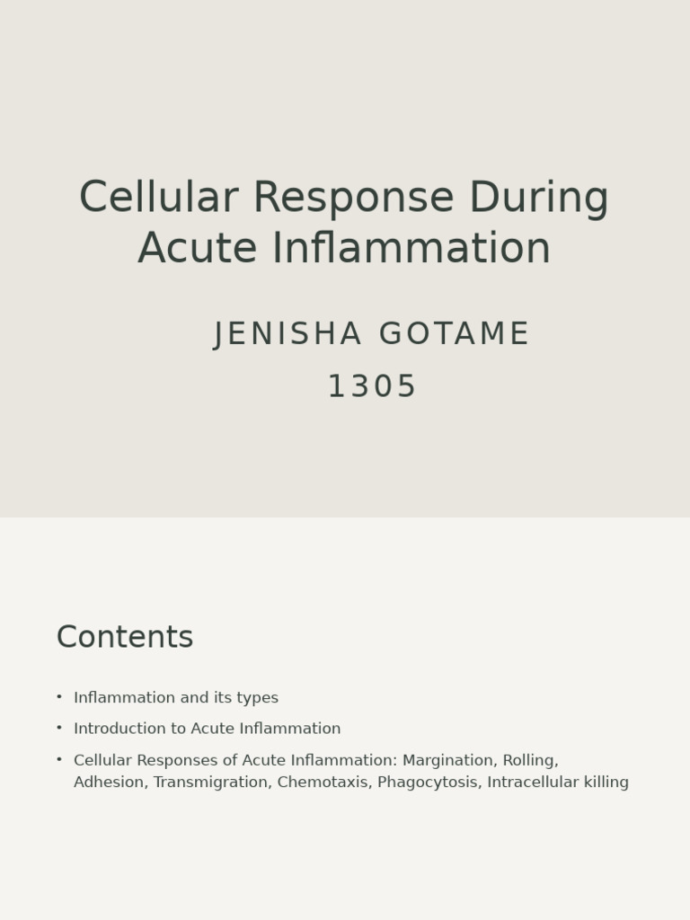 Cellular Response During Inflammation | PDF | Inflammation | Cell Adhesion