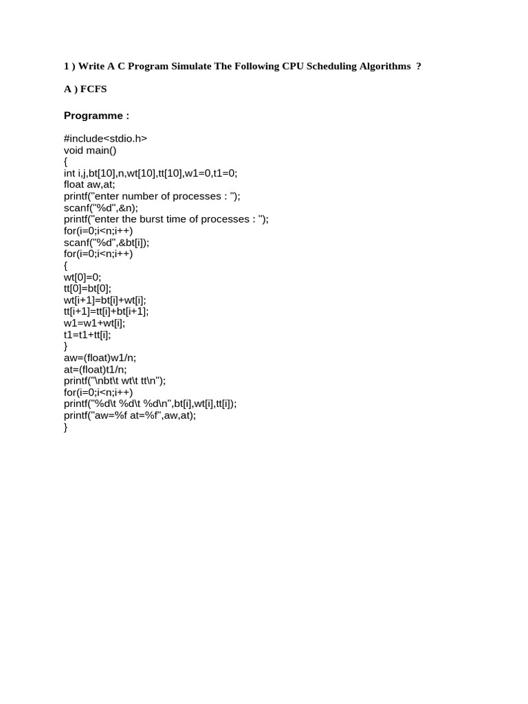 fcfs | PDF