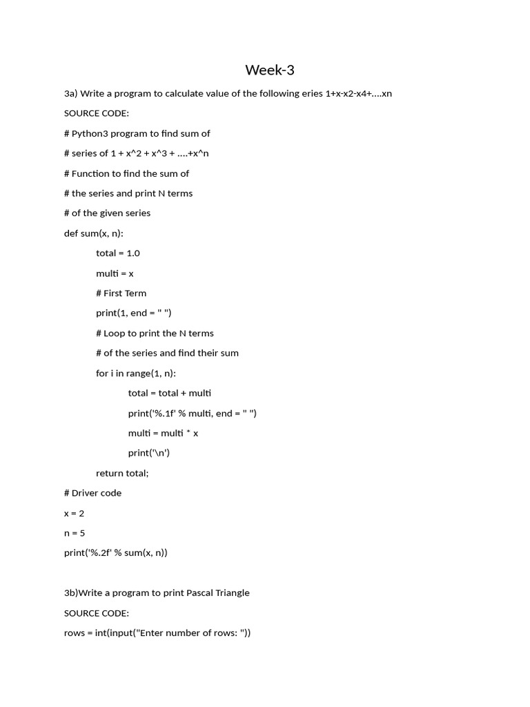 Week-3 Python Programs | PDF