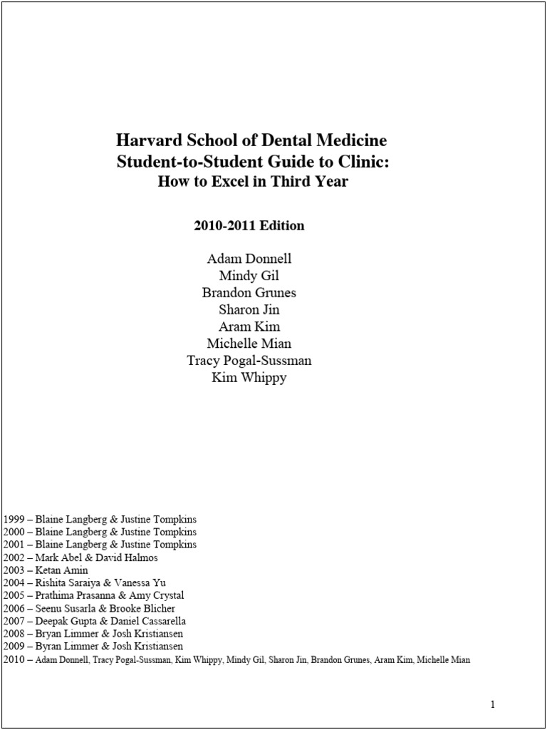 HSDM Guide 2010 - 2011 | PDF | Dental Anatomy | Dentistry Branches
