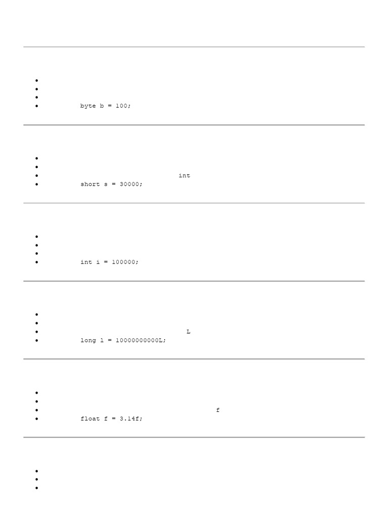 1 Variable Range | PDF | Integer (Computer Science) | Data Type 1 Variable Range | PDF | Integer (Computer Science) | Data Type