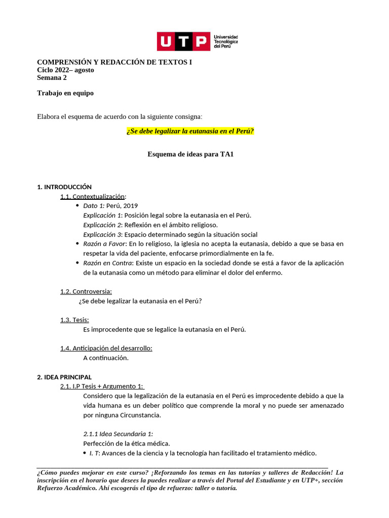 S02 Esquema para TA1 (Material) 2022 | PDF