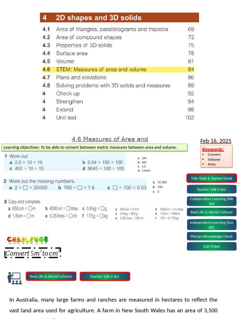 4.6 Measures of Area and Volume | PDF | Volume | Euclidean Geometry