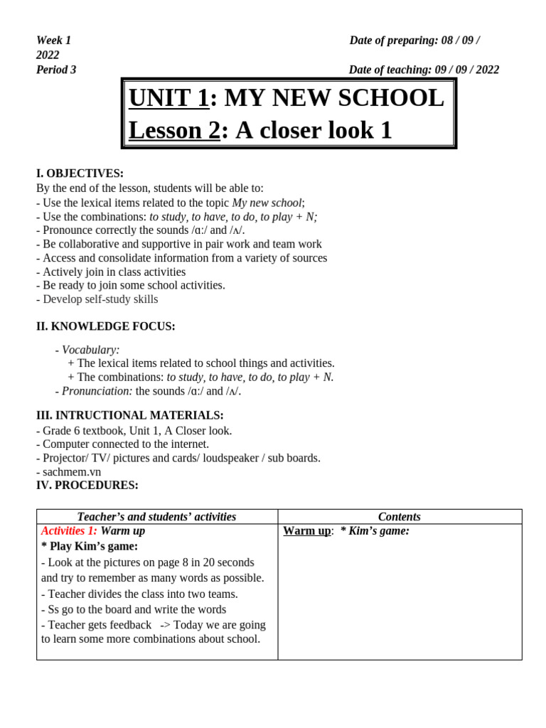 Period 3 - Unit 1 A Closer Look 1 | PDF | Vocabulary | Word