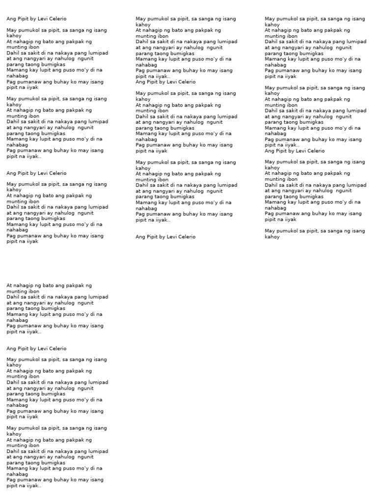 Ang Pipit by Levi Celerio | PDF