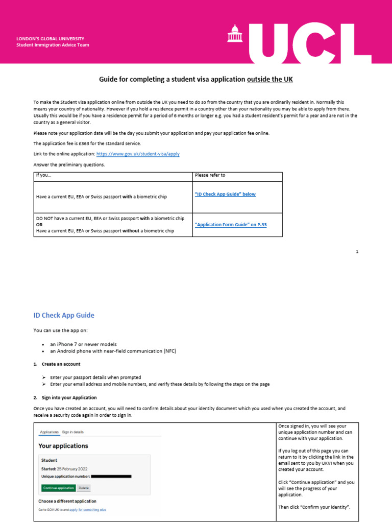 Guidance For Completing An Online Student Visa Application Outside The Uk. 2020 | PDF | Travel ...