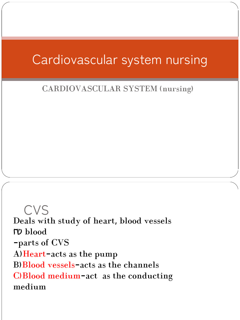 Cardiovascular System Nursing - PPTX 20250213 203845 0000 | PDF | Heart ...