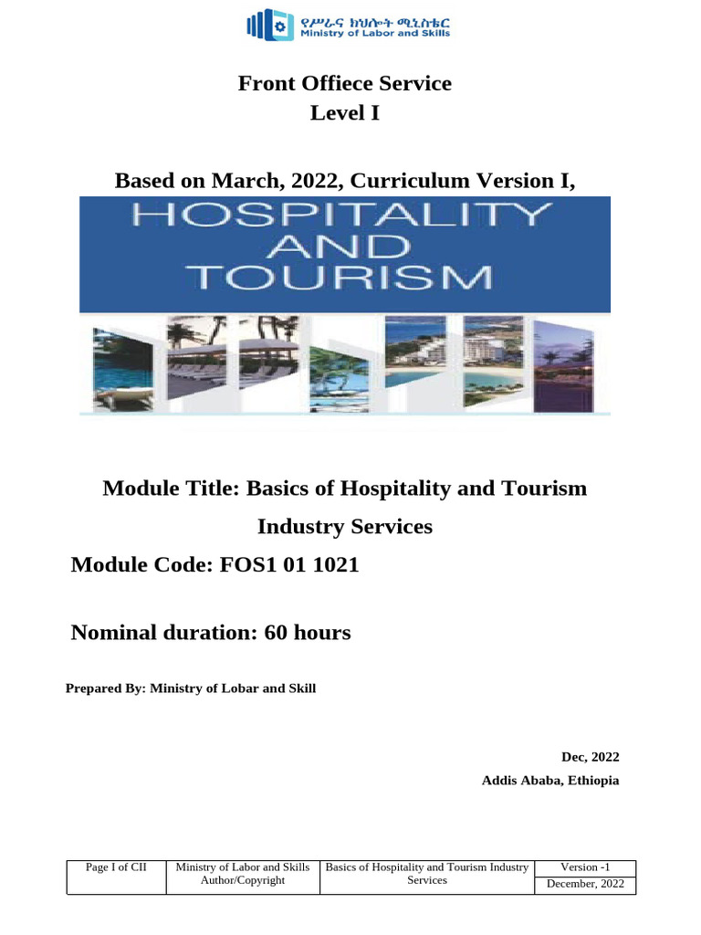 Front Offiece Service | PDF | Tourism | Hospitality Industry