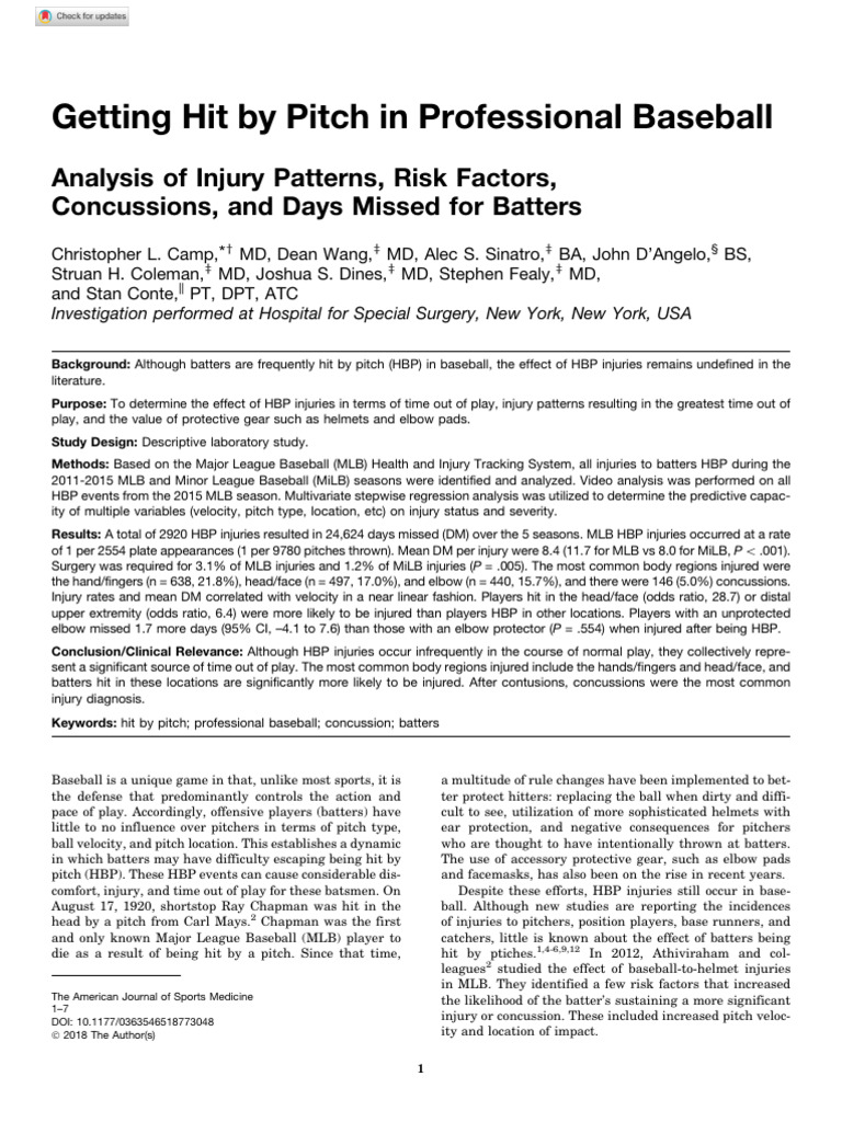 Analysis of Injury Patterns, Risk Factors, Concussions and Days Missed ...