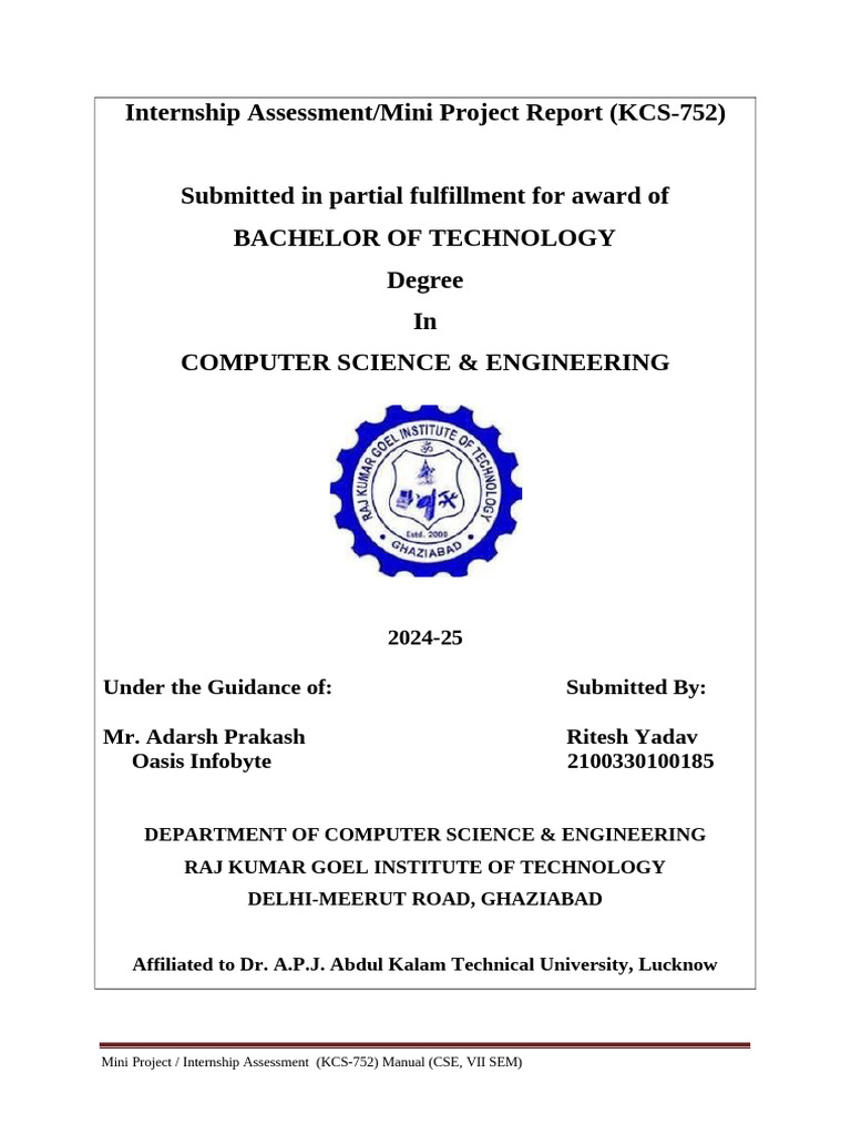 Internship Assessment Report | PDF | Web Development | Databases