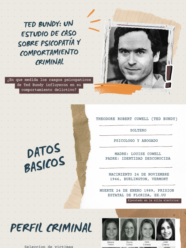 Presentacion Caso Ted Bundy PDF | PDF | Psicoanálisis | Psicopatía