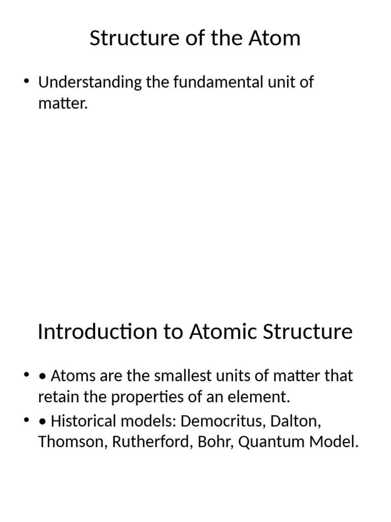 Structure of Atom Updated | PDF