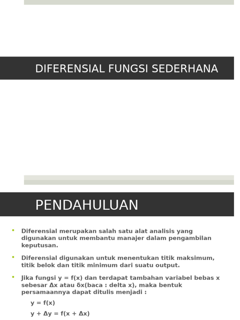 Diferensial fungsi sederhana | PDF