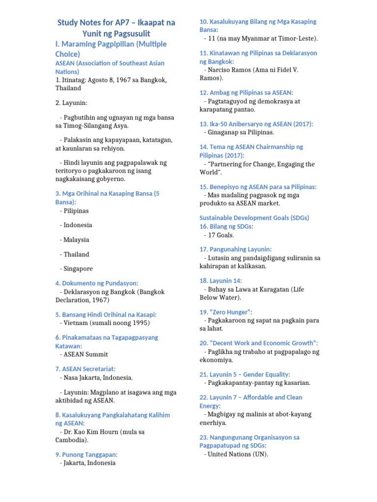 AP7 Study Notes | PDF