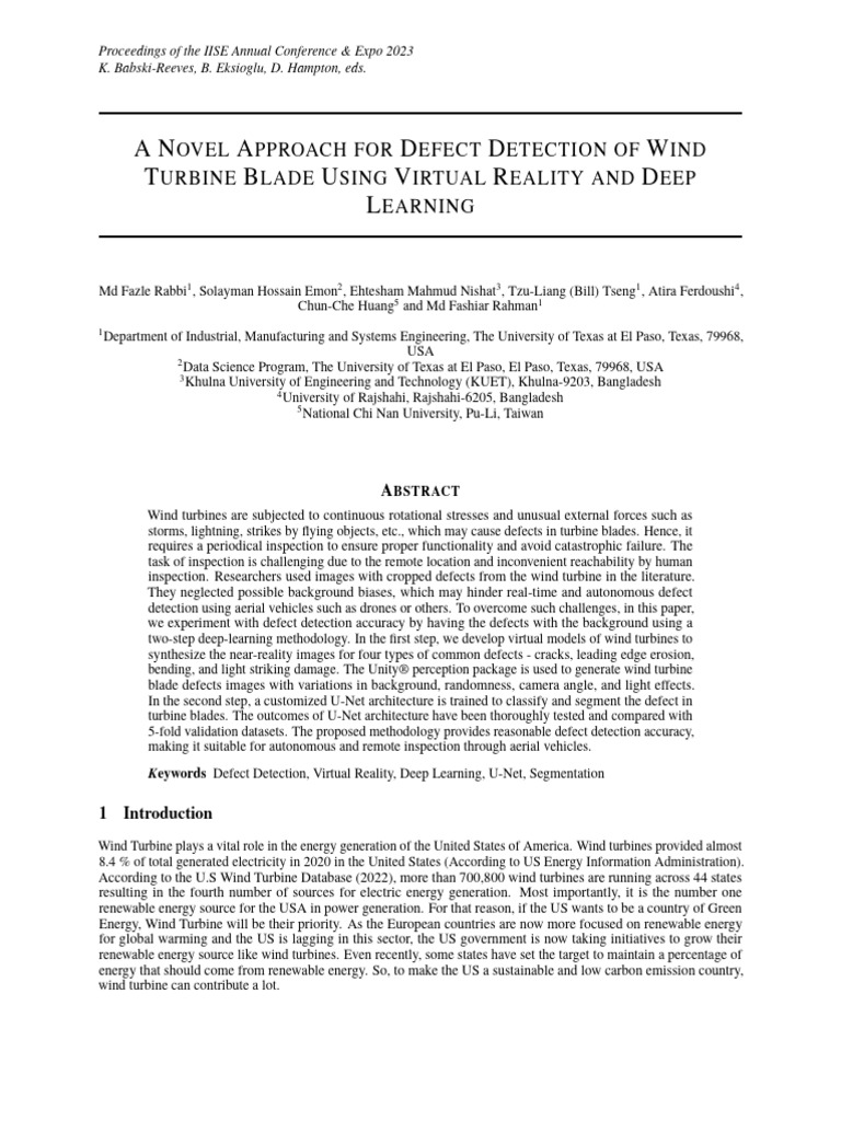 A Novel Approach For Defect Detection of Wind | PDF | Wind Power ...