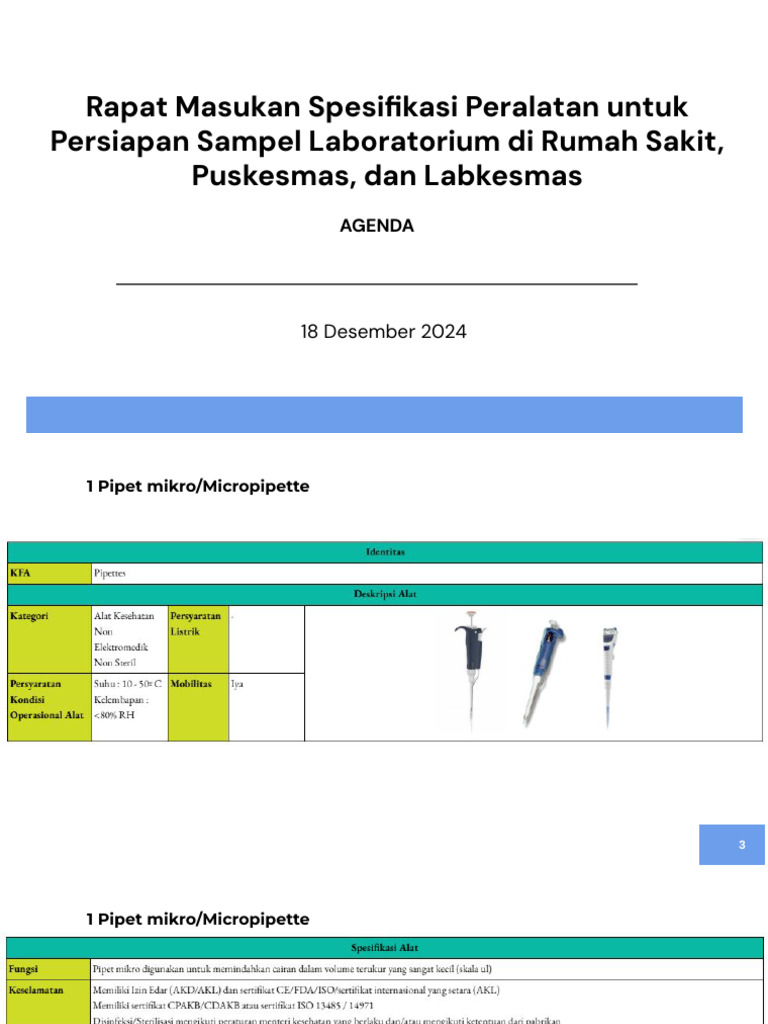Spesifikasi Peralatan Untuk Persiapan Sample Laboratorium Di RS ...