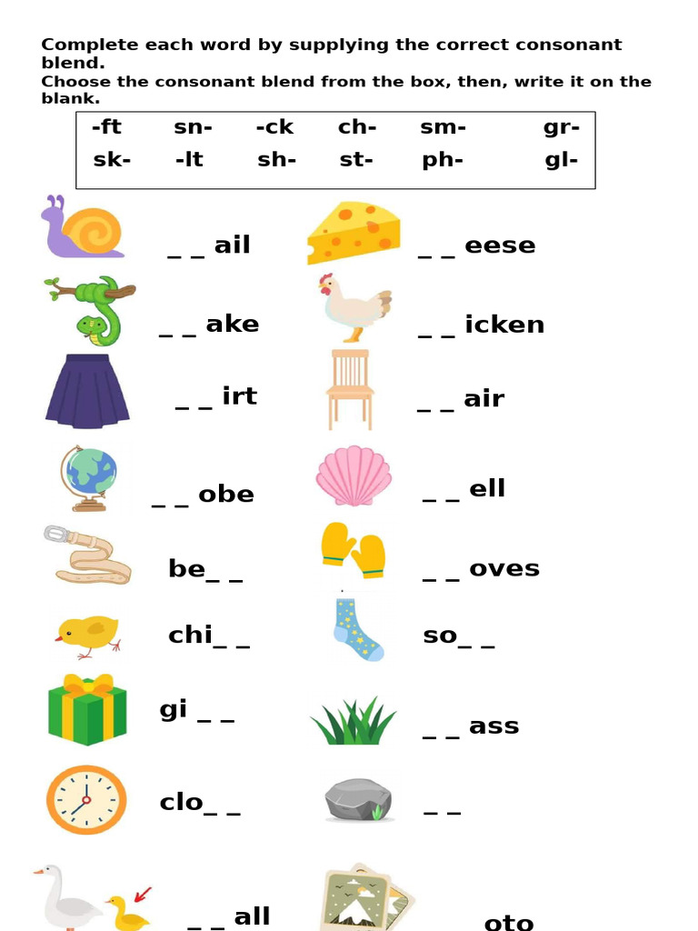 Consonant blends | PDF