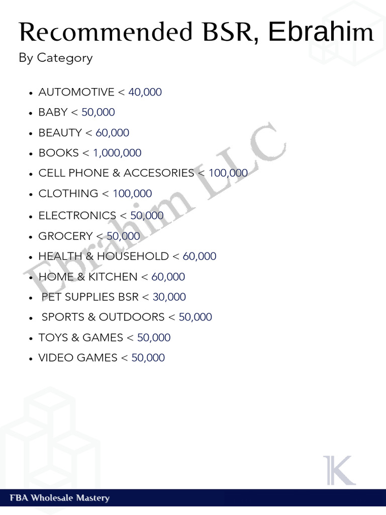 27 - Category-Bsr-List | PDF