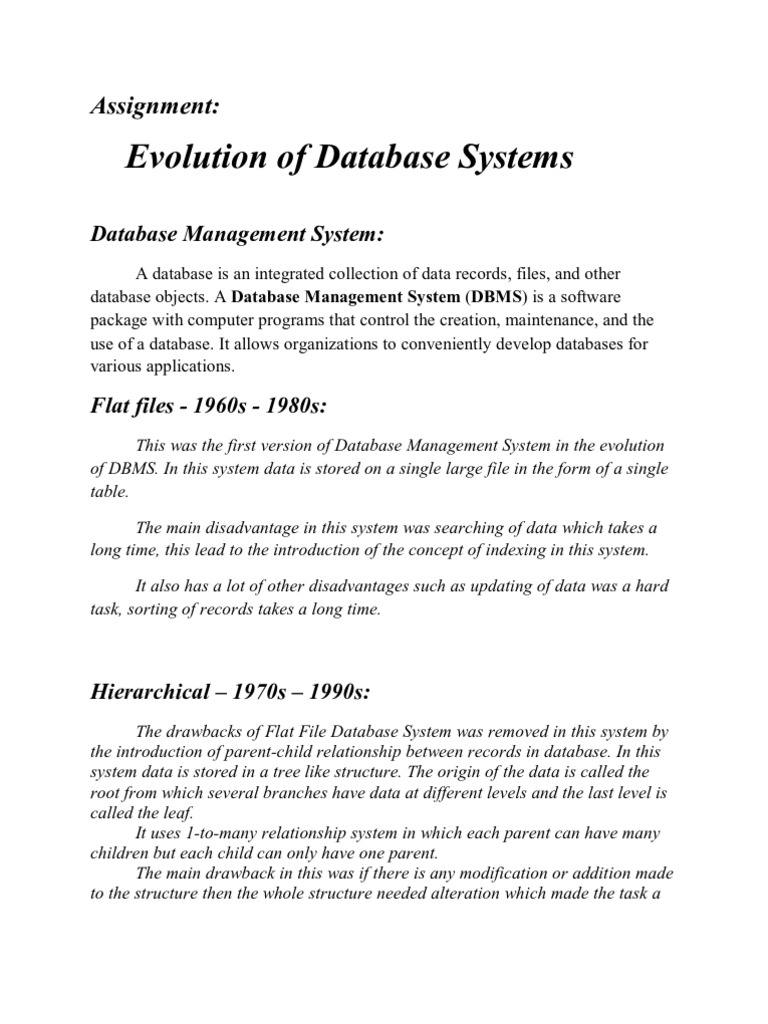 Evolution of Database Systems | PDF
