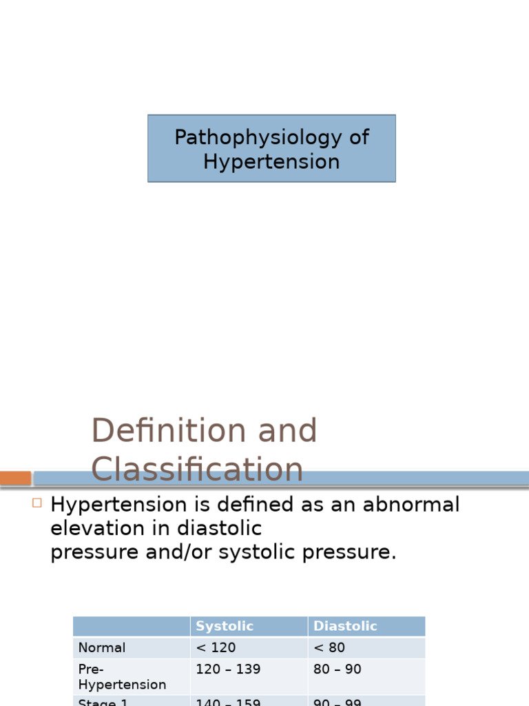 5.pathophysiology of Hypertension | PDF | Blood Pressure | Hypertension