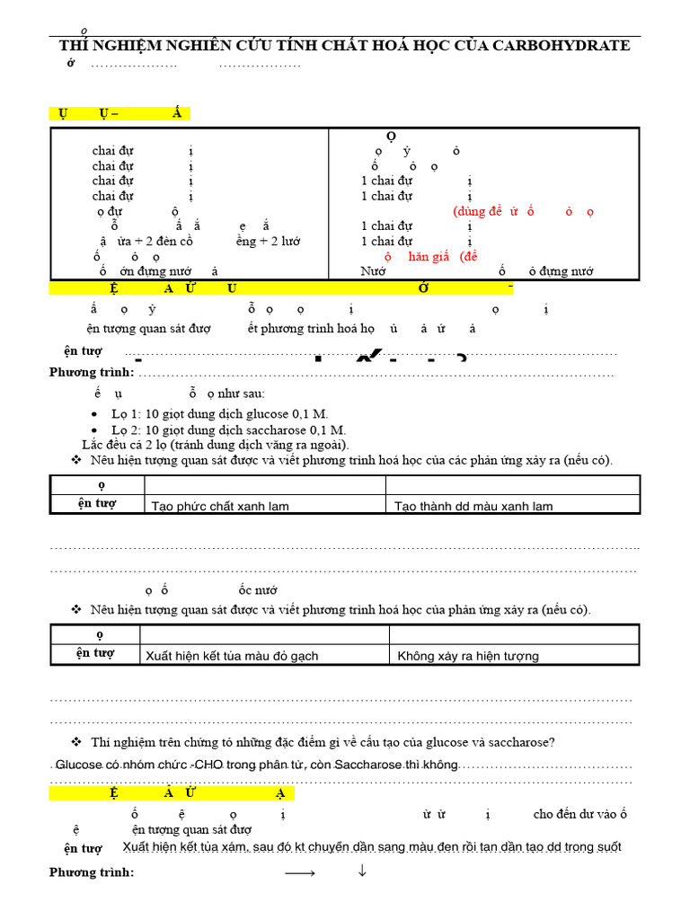 THTN 1. TCHH Carbohydrate | PDF