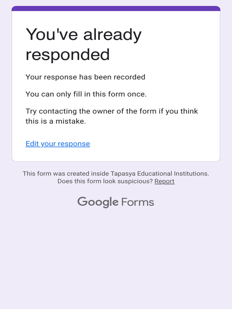 You'Ve Already Responded | PDF