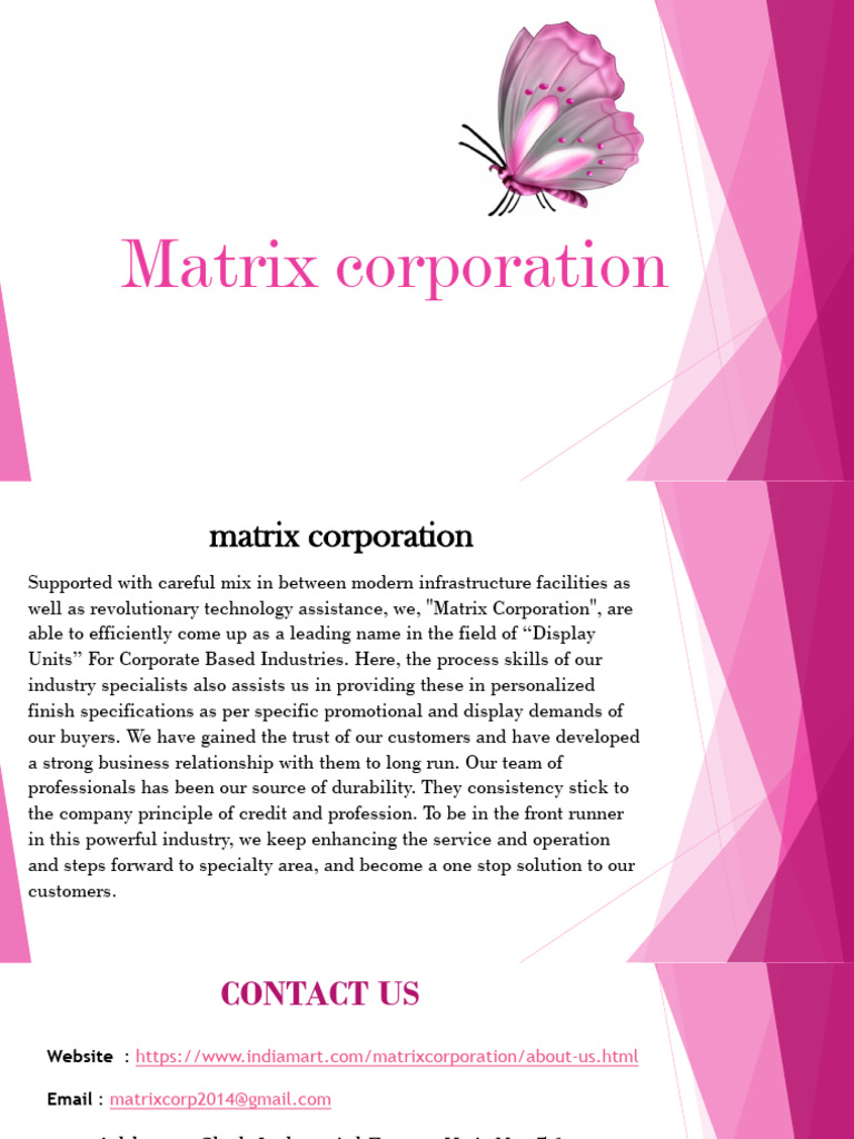 Matrix Corporation: Display Solutions Expert | PDF
