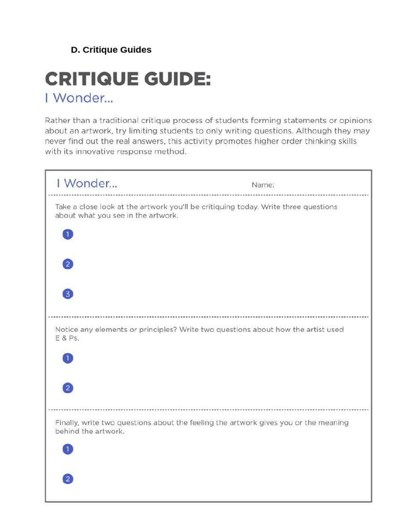Critique Guidee | PDF