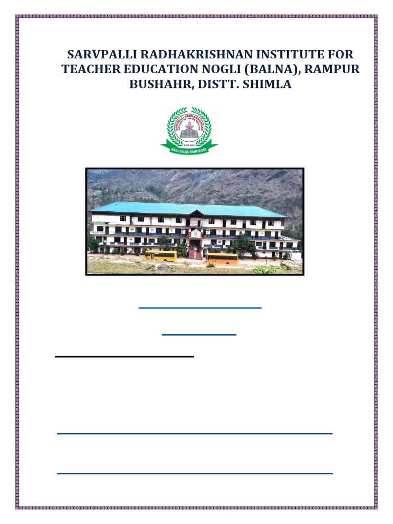 Bushahr B.Ed Institute Overview 2023-2025 | PDF