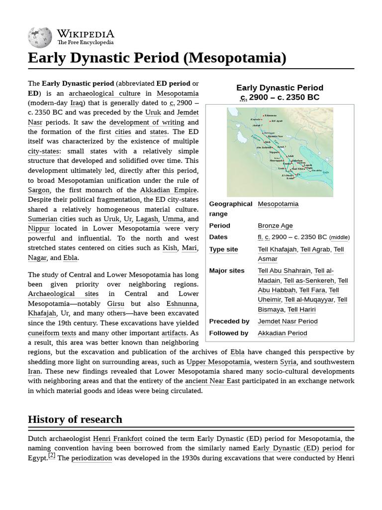 Early Dynastic Period Mesopotamia Pdf Sumer Mesopotamia