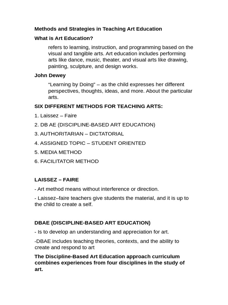 Teaching Strategies for Art Education | PDF | The Arts | Knowledge