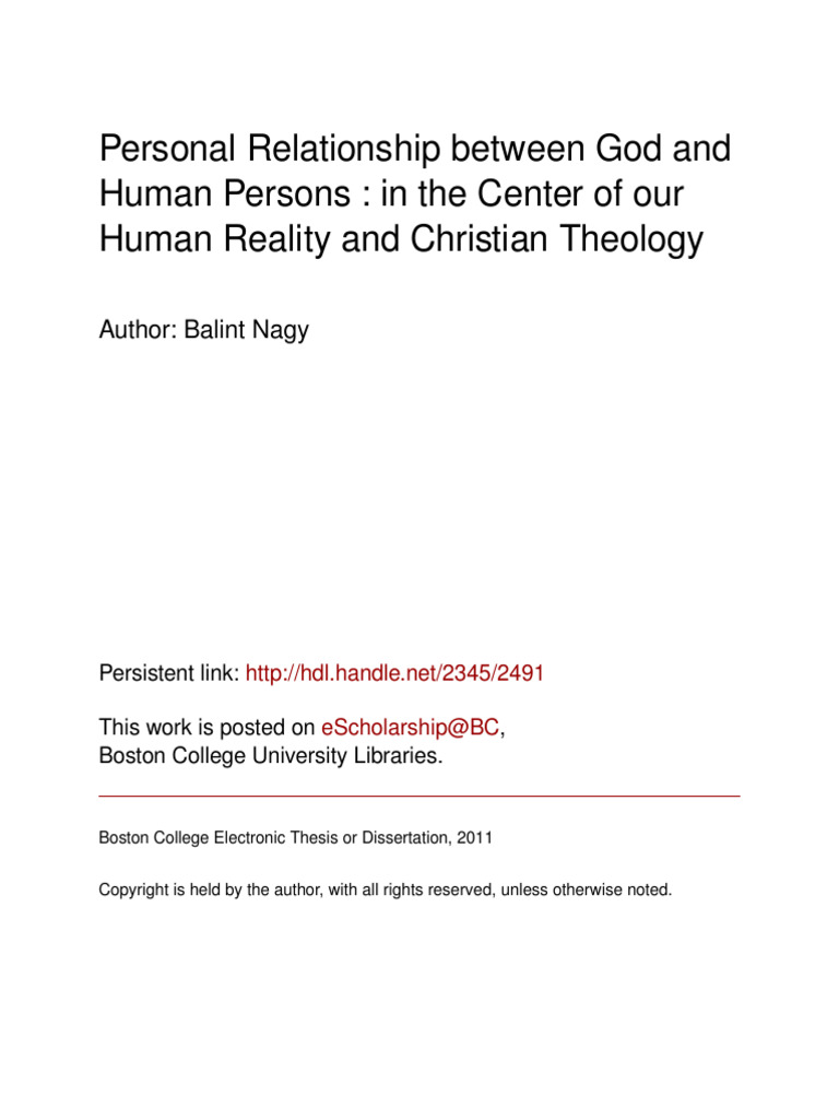 Personal Relationship Between God and Human Persons - PDF Room | PDF ...