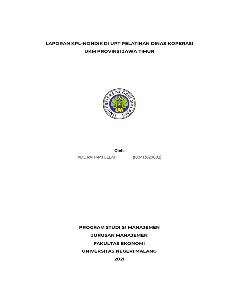 Ade Rahmatullah_180413620602_Laporan KPL-Nondik_2021 | PDF