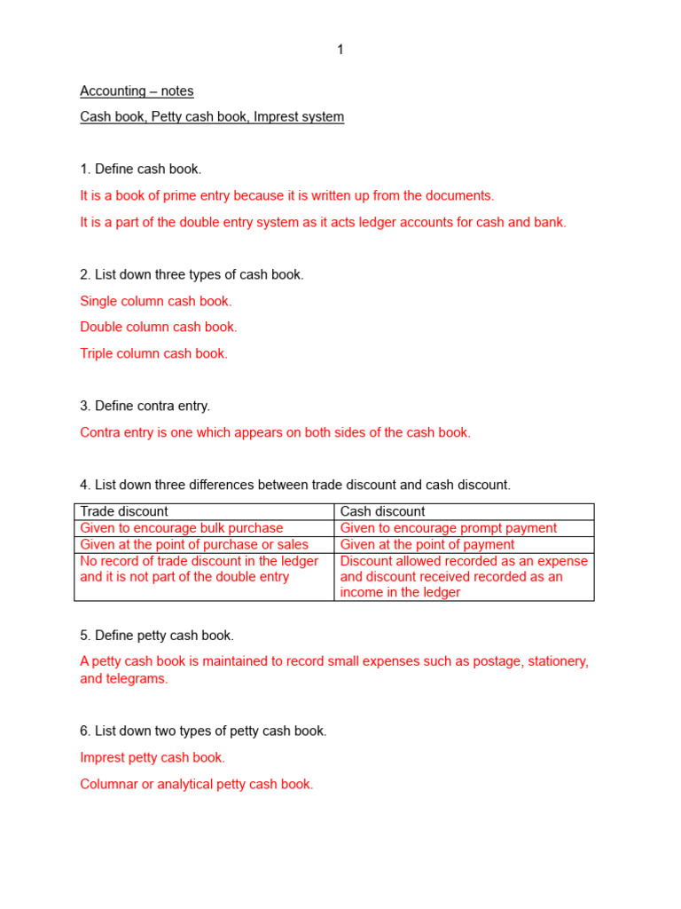 Accounting - notes | PDF | Debits And Credits | Bookkeeping