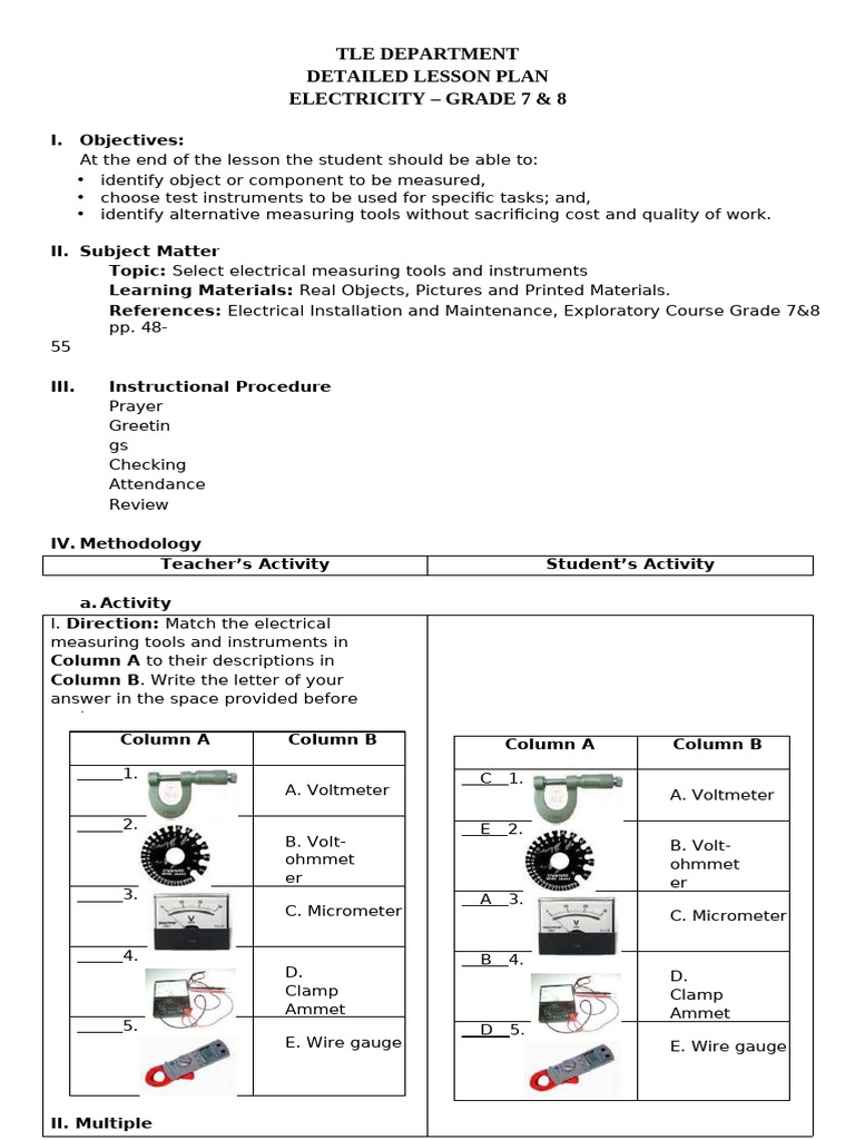 Pdfcoffee.com Select Electrical Measuring Tools and Instruments PDF Free | PDF | Voltage ...