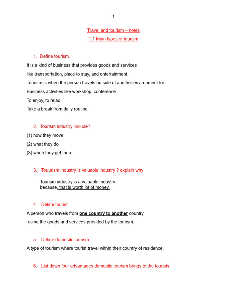 Types and Benefits of Tourism Explained | PDF | Tourism | Leisure
