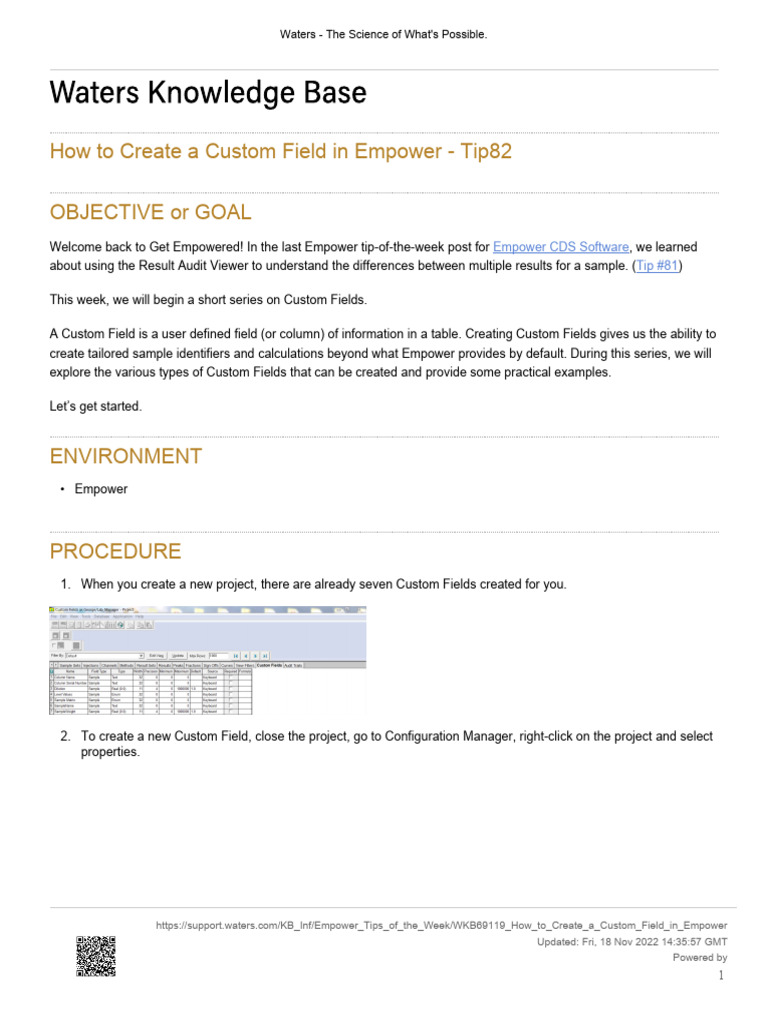 How To Create A Custom Field in Empower - Tip82 | PDF | Computing ...