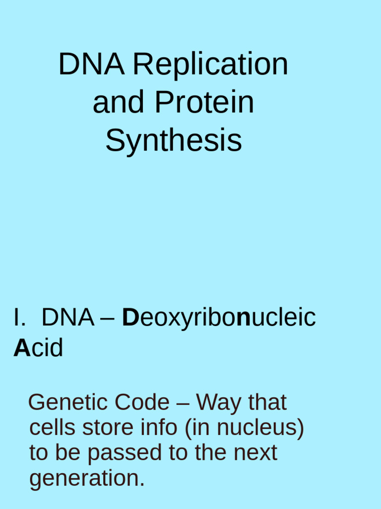 DNA-Replication-and-Protein-Synthesis | PDF | Rna | Dna