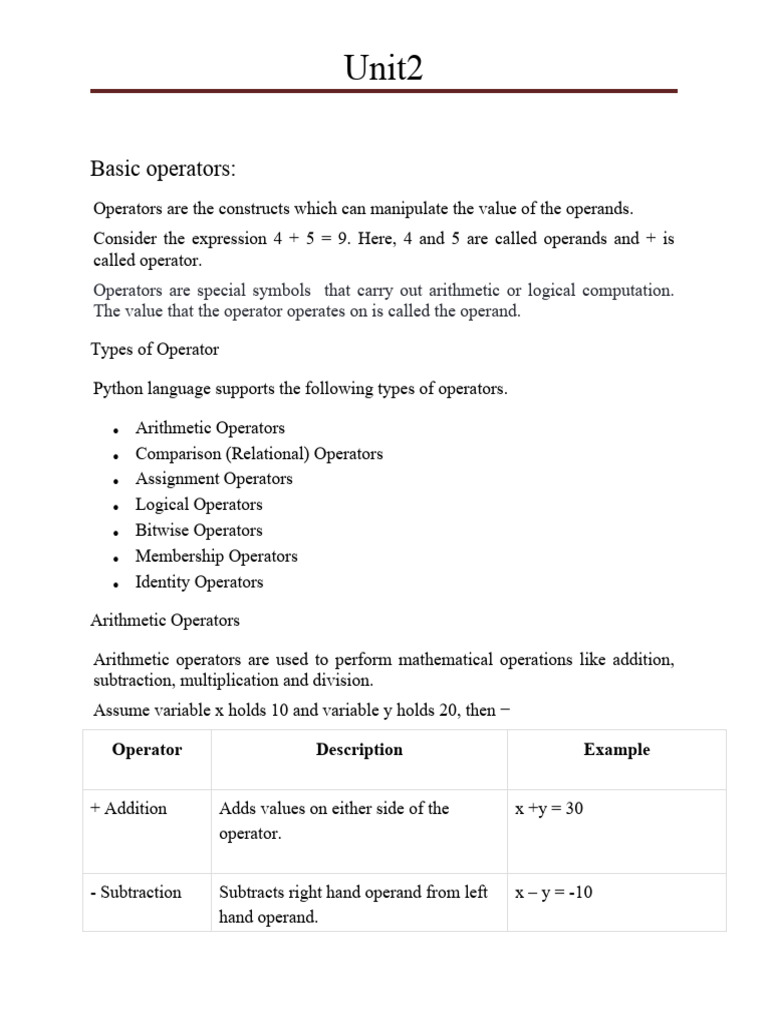 Unit 2 | PDF | Control Flow | Arithmetic