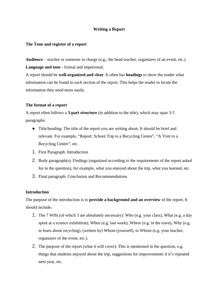 Report Writing Structure Guide | PDF | Learning | Cognitive Science