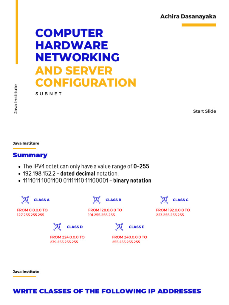 Understanding IP Address Classes and Subnetting | PDF | Ip Address ...