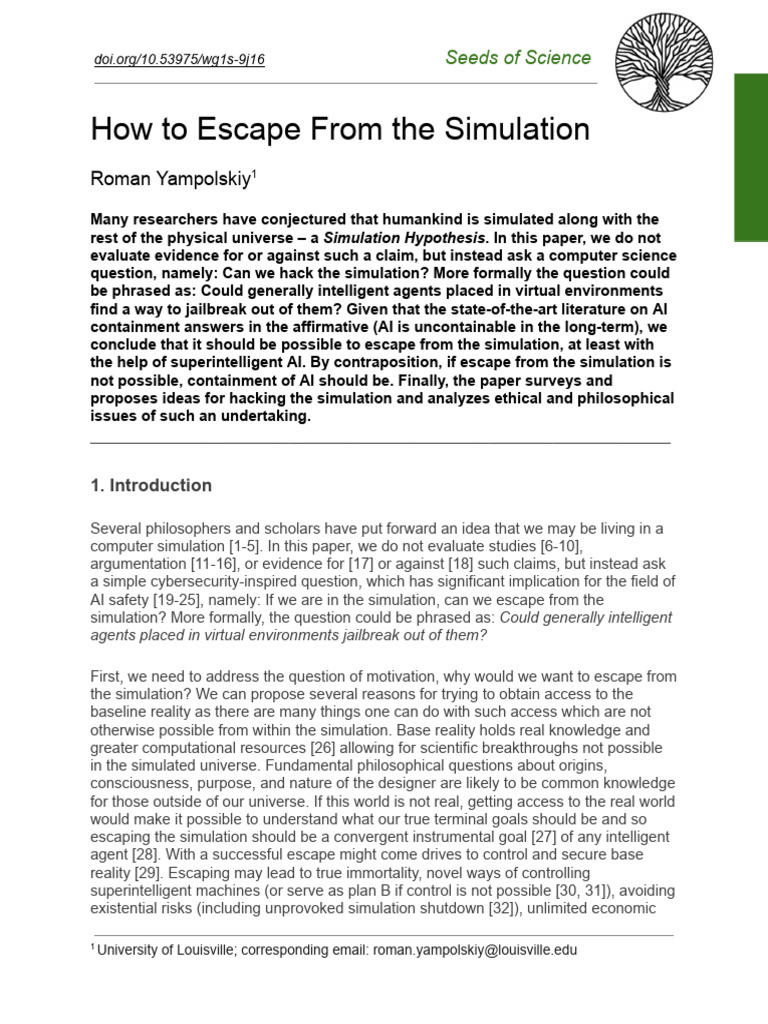How_to_Escape_From_the_Simulation | PDF | Simulation | Knowledge