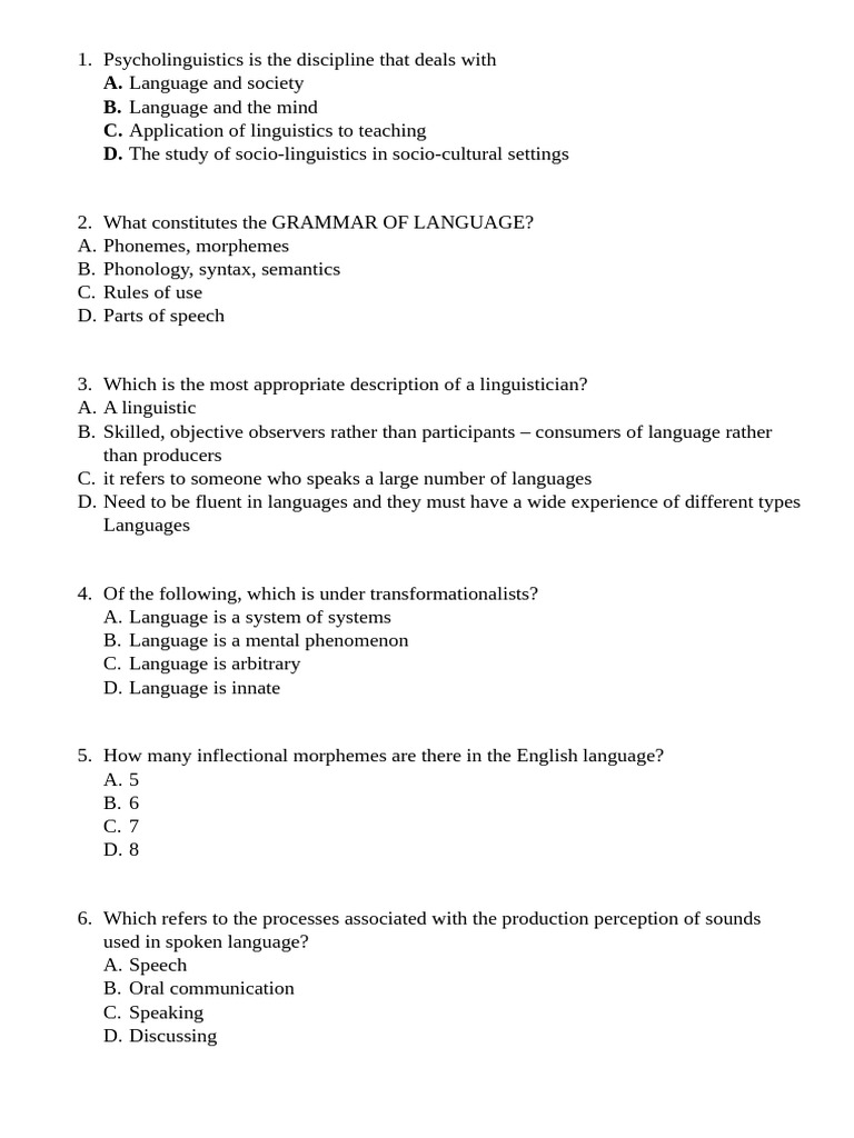 3.psycholinguistics in Language | PDF | Linguistics | Psycholinguistics