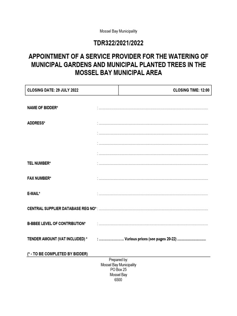 322-2021-2022 Tender Document | PDF | Joint Venture | Subcontractor