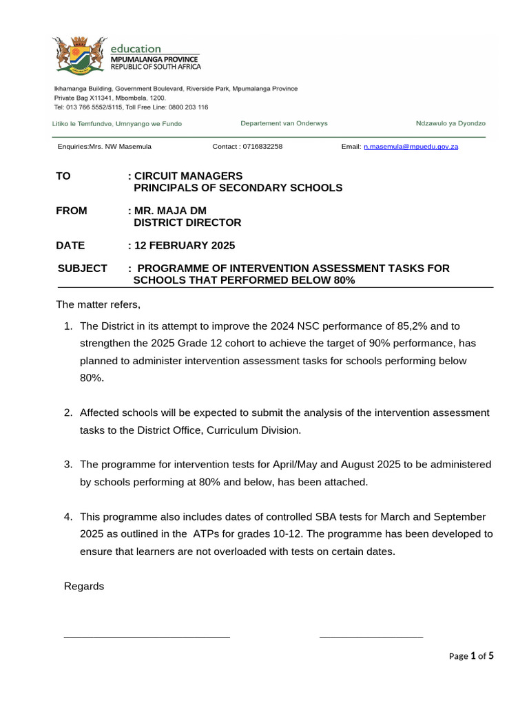 Intervention Assessment Tasks Program | PDF