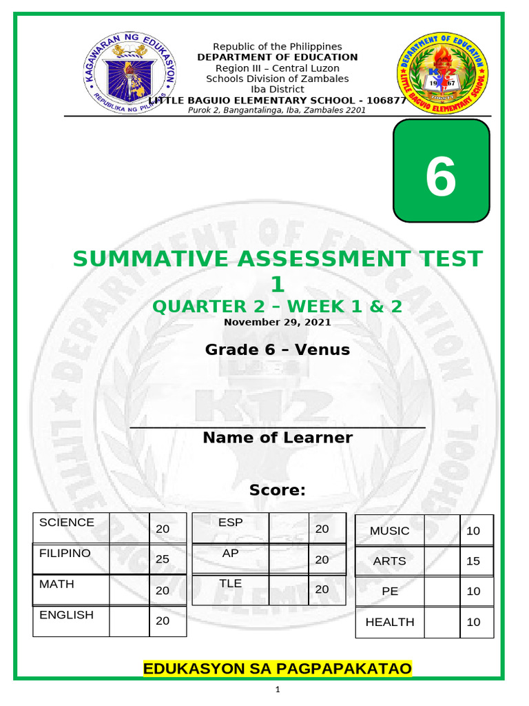 Summative 1-Q2 | PDF
