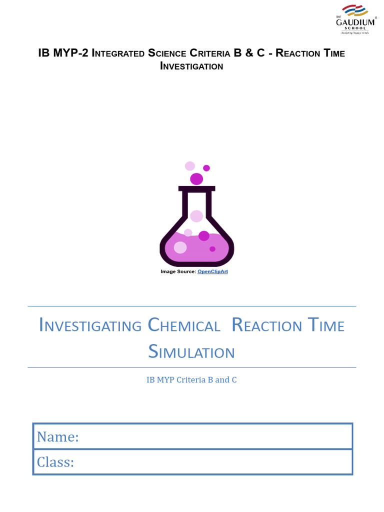 Investigating Chemical Reaction Time Simulation - Criteria B and C ...