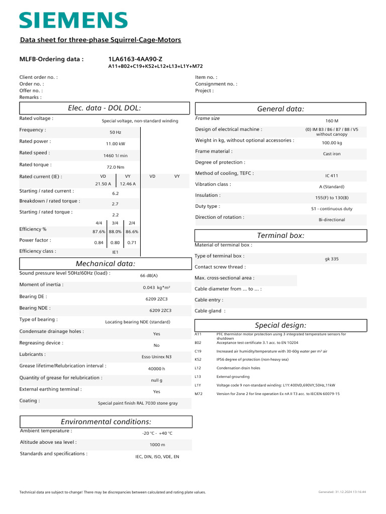 1LA6163-4AA90-Z A11+B02+C19+K52+L12+L13+L1Y+M72 Datasheet en | PDF | Physical Quantities ...