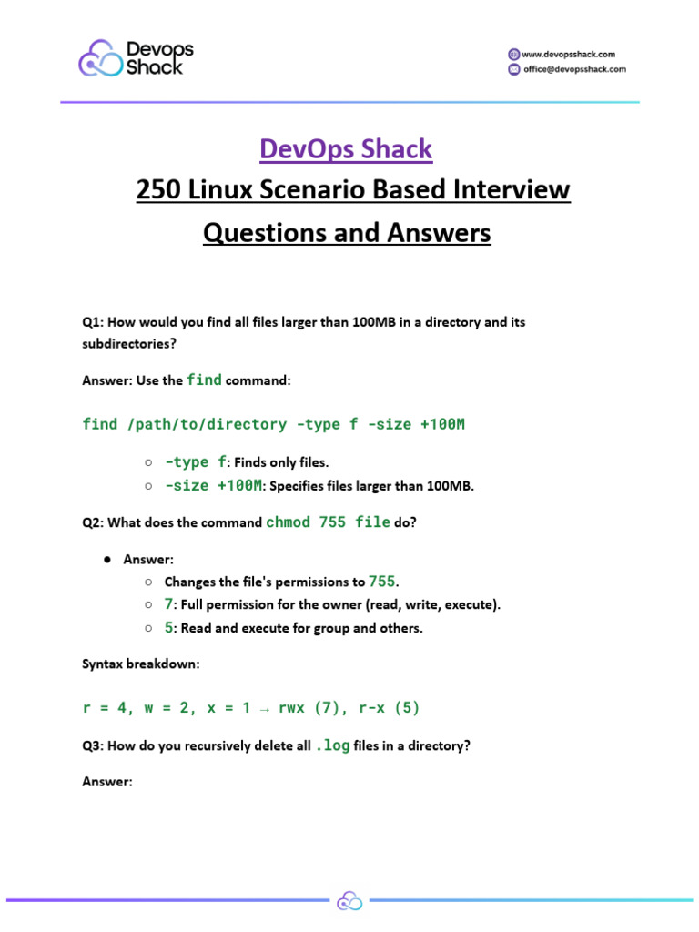 Linux DevOps Interview Questions Guide | PDF | Sudo | File System
